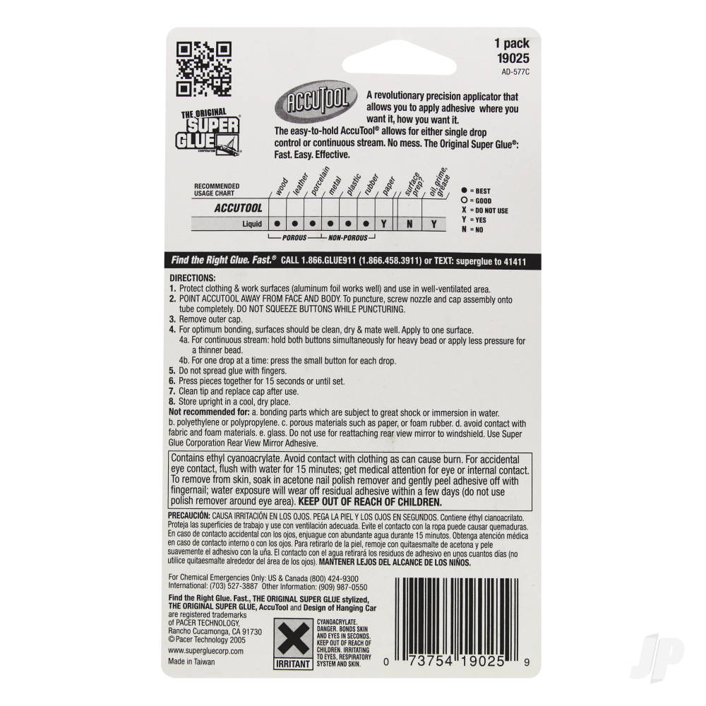 Super Glue with Accutool (0.17oz, 5g) | Voltage Models