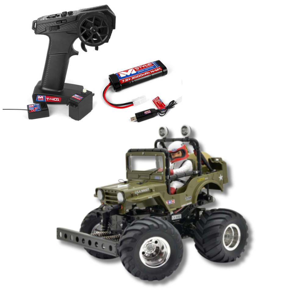 Tamiya Wild Willy 2 (WR-02) + RC Equipment Bundle | Voltage Models